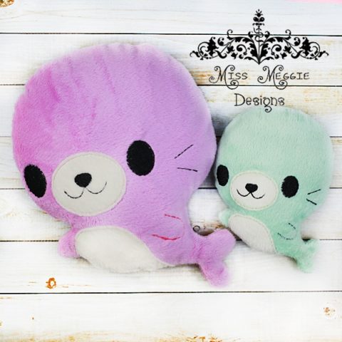 Seal Cutie stuffie ITH Embroidery design file | Miss Meggie Designs