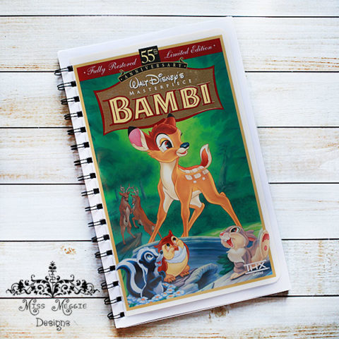 Upcycled Handmade laminated VHS Bambi notebook / journal | Miss Meggie ...