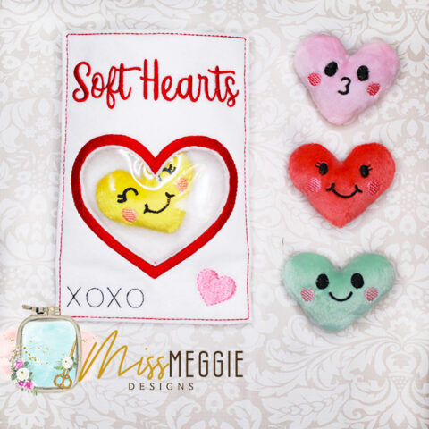 Soft Hearts Candy stuffies in Bag ITH Embroidery Digital design file ...