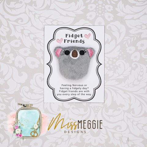 Fidget Friend, Worry pet, Pocket, Positive Koala ITH Embroidery Digital ...