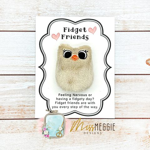 Fidget Friend, Worry pet, Pocket, Owl ITH Embroidery Digital design ...