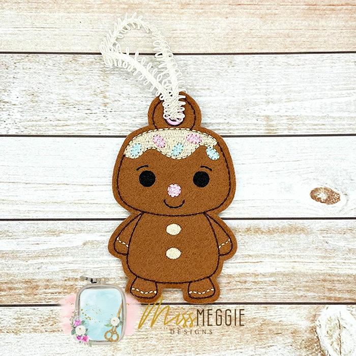 Ornament Christmas Gingerbread man with sprinkles on his head ITH ...