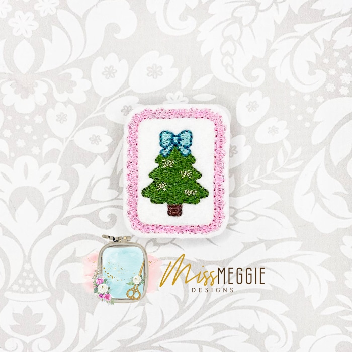 Cute Christmas Stamp Christmas Tree with bows feltie ITH Embroidery ...