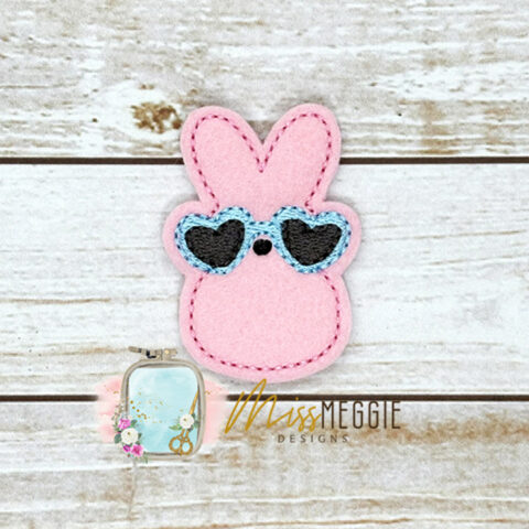 Marshmallow Bunny Heart Glasses Easter Candy feltie ITH Embroidery ...